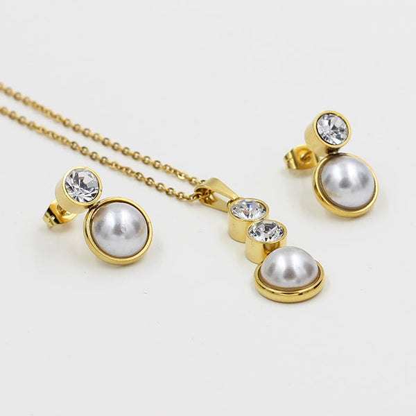 Gold/steel-colored sticky pearls set + two small round cakes topped wi