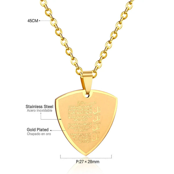 Religious Gold Color Bible Verse Pendant Stainless Steel Scripture Nec